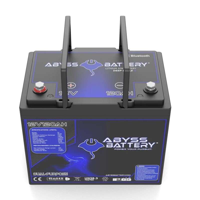 Abyss Battery 12V 120Ah Lithium Dual Purpose Marine Battery - TackleDirect