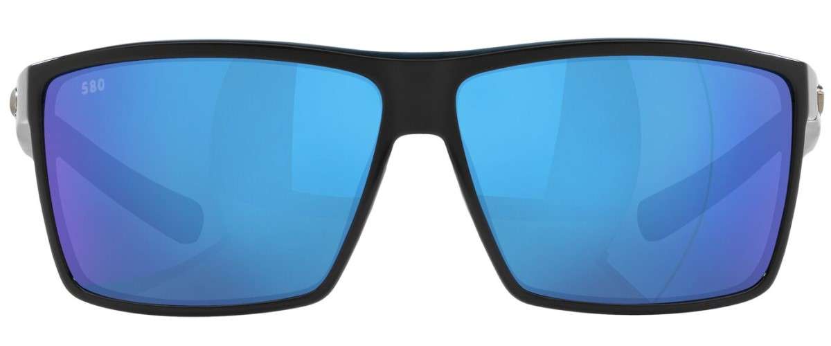 Costa Rincon Sunglasses - Blue Mirror Lens/Shiny Black Frame - TackleDirect