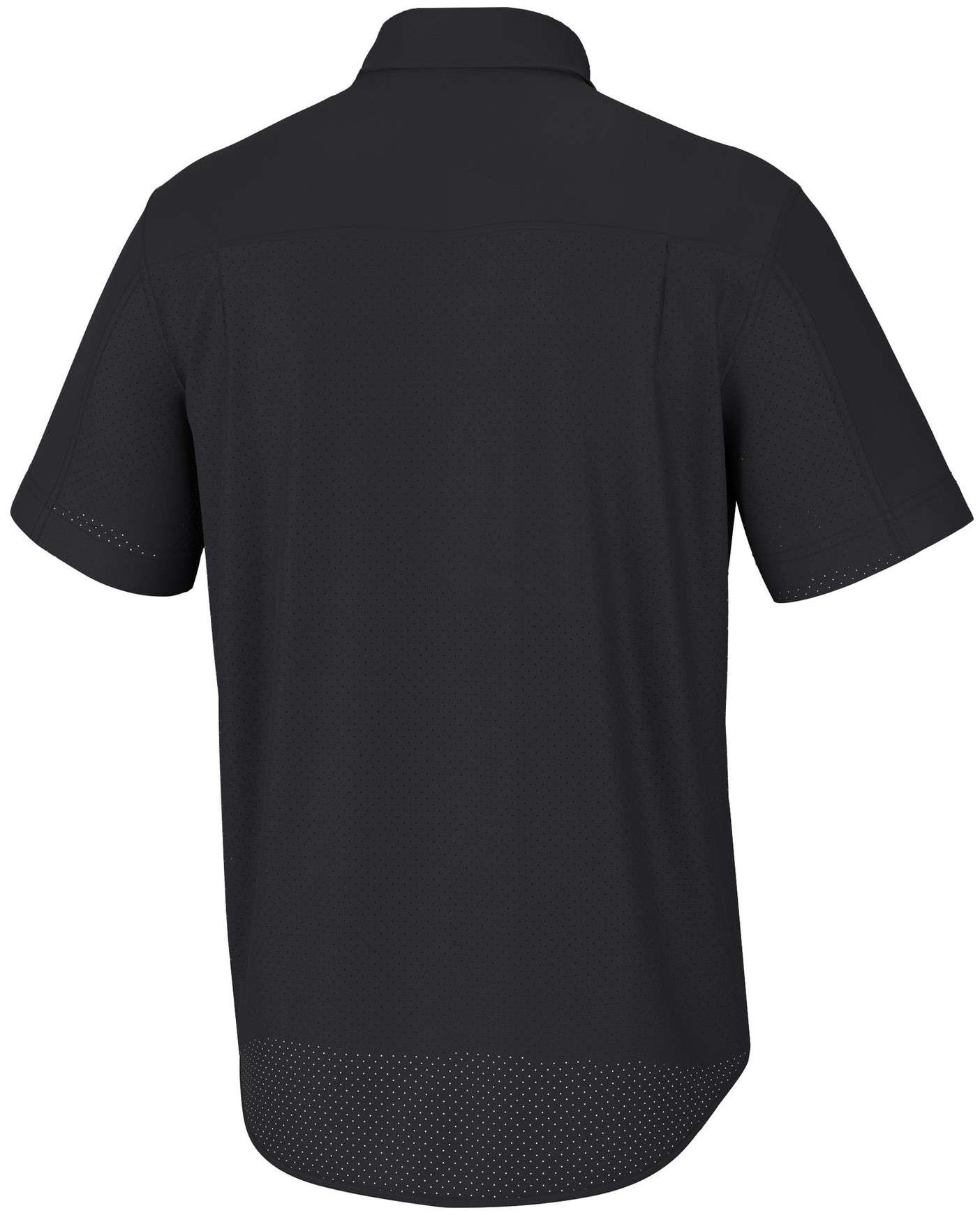 Huk Tide Point Button-down SS - Black - Small - TackleDirect