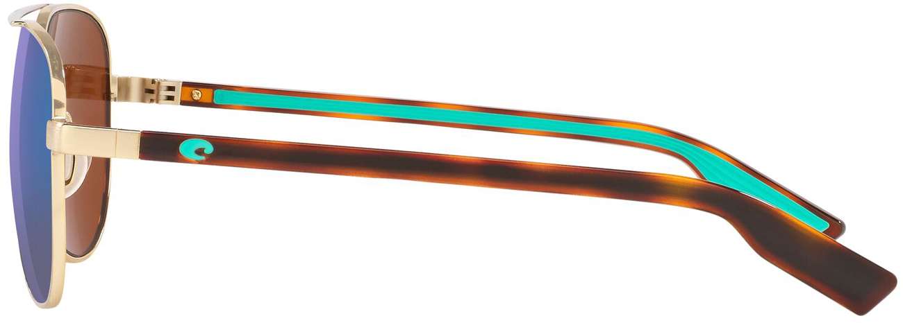 Costa Peli Sunglasses - Brushed Gold/Green Mirror 580G - TackleDirect