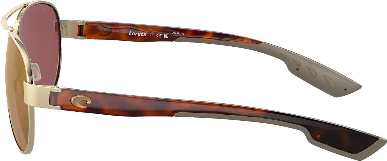 Costa Loreto Sunglasses - Brushed Gold/Gold Mirror 580G - TackleDirect