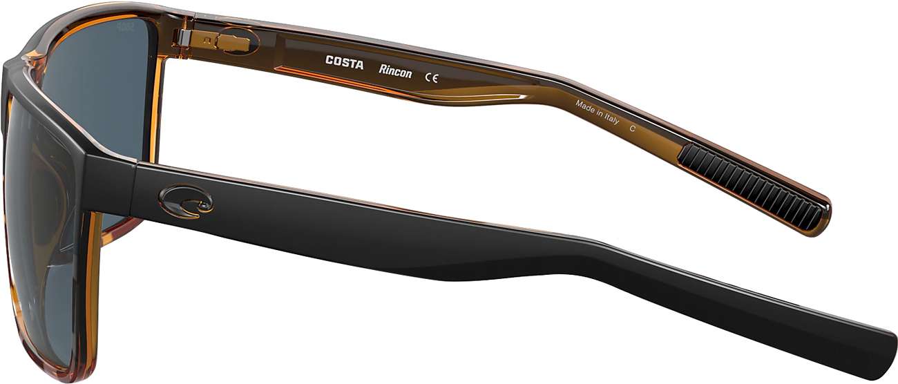 Costa Rincon Sunglasses Matte Blk/Shiny Tort/Gray 580P - TackleDirect