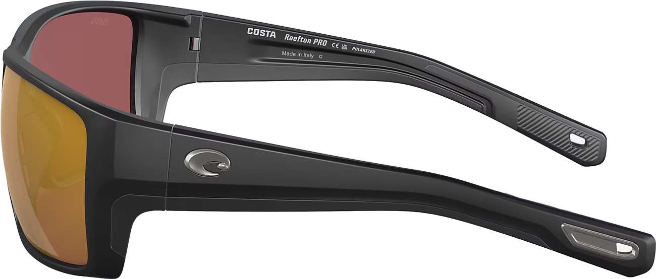 Costa Reefton Pro Sunglasses Matte Blk/Gold Mirror 580G - TackleDirect
