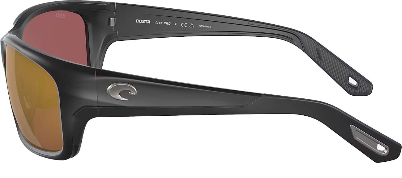 Costa Jose Pro Sunglasses - Black/Gold Mirror 580G - TackleDirect