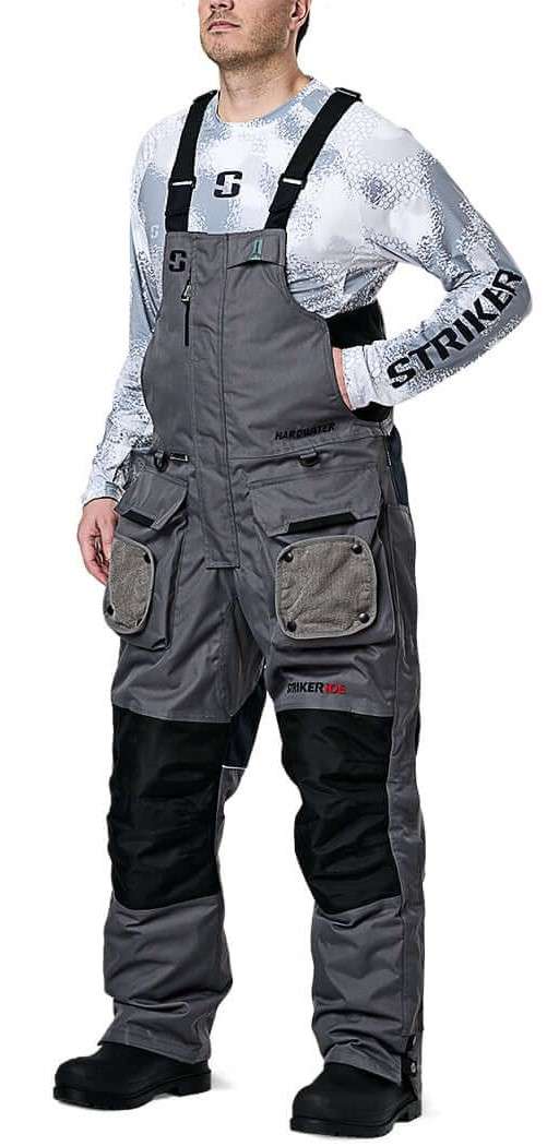 Striker ICE Hardwater Bib - Gray - TackleDirect