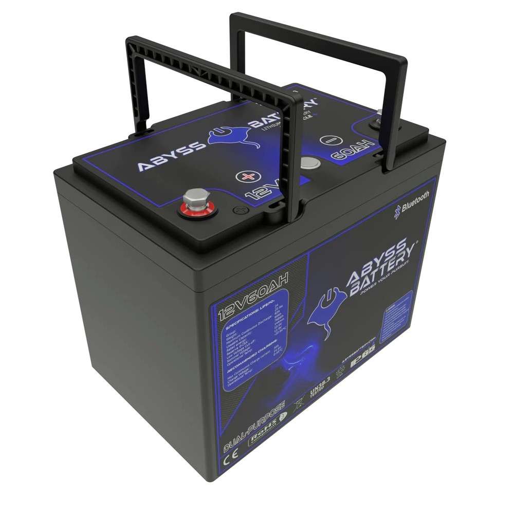 Abyss Battery 12V 60Ah Lithium Dual Purpose Marine Battery - TackleDirect