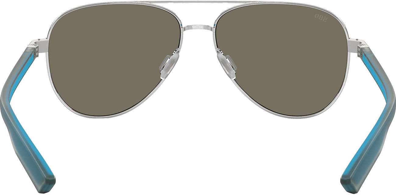 Costa Peli Sunglasses - Shiny Silver/Blue Mirror 580G - TackleDirect
