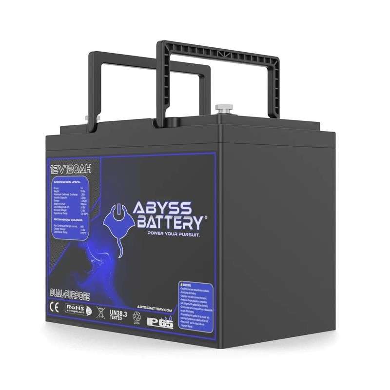Abyss Battery 12V 120Ah Lithium Dual Purpose Marine Battery - TackleDirect