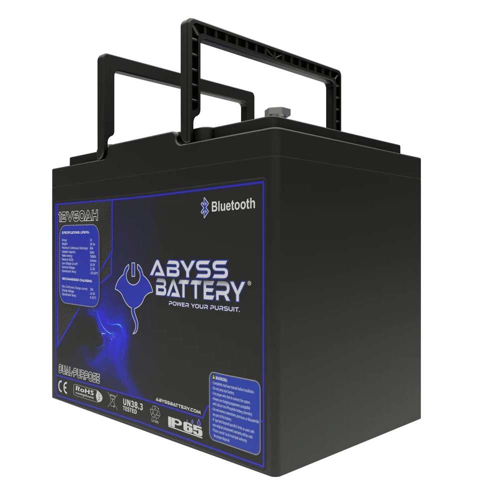 Abyss Battery 12V 60Ah Lithium Dual Purpose Marine Battery - TackleDirect